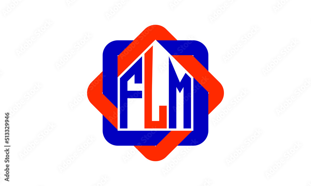 FLM three letter real estate logo with home icon logo design vector ...