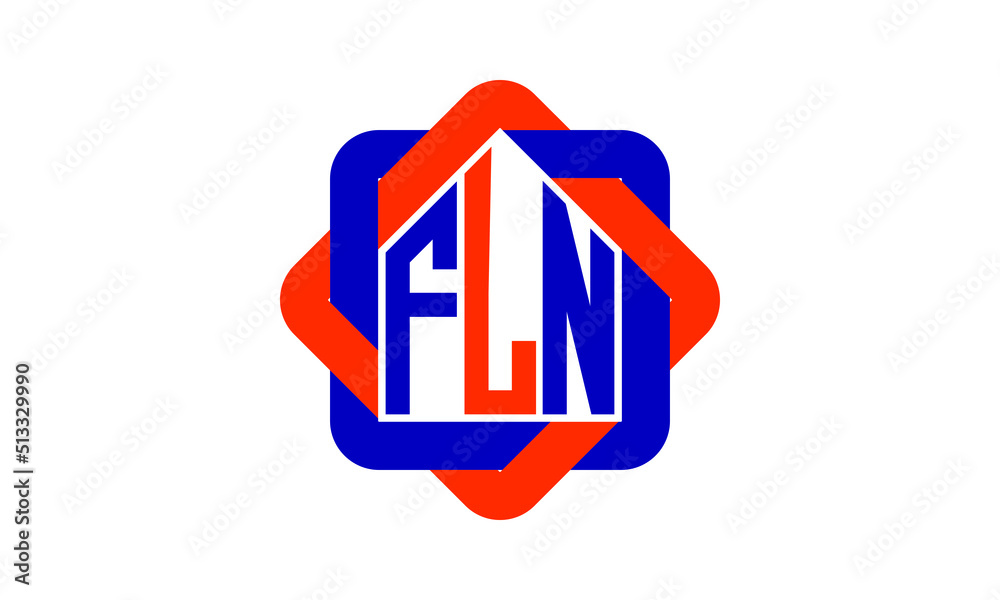 FLN three letter real estate logo with home icon logo design vector ...