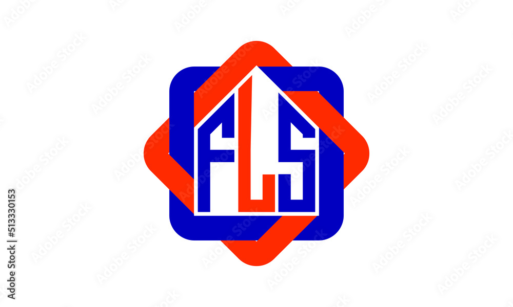 FLS three letter real estate logo with home icon logo design vector ...