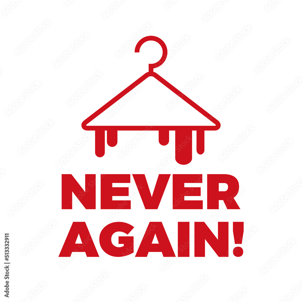 Never again lettering icon vector. US Abortion Rights Protests. Never ...