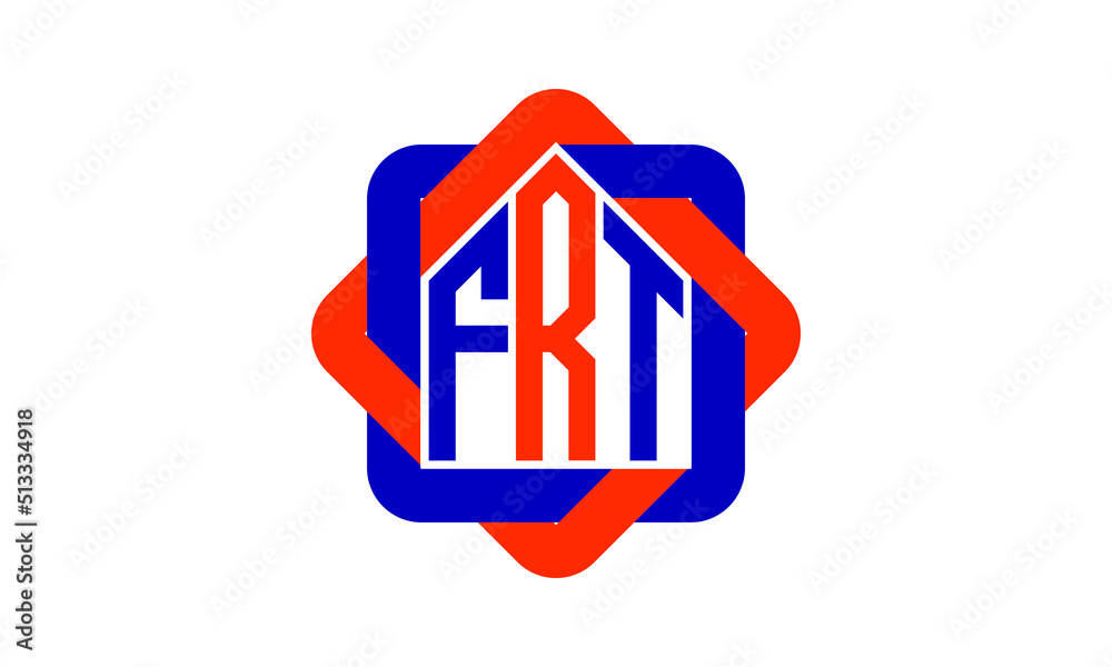 FRT three letter real estate logo with home icon logo design vector ...