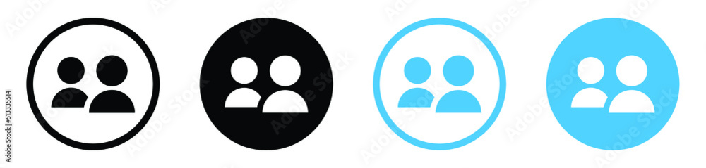 Group of people icon, squad icon - team user icon. two person symbol ...