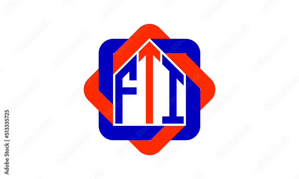 FTI three letter real estate logo with home icon logo design vector ...