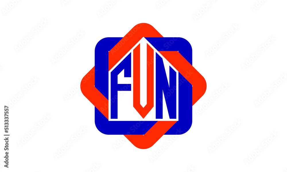 FVN three letter real estate logo with home icon logo design vector ...
