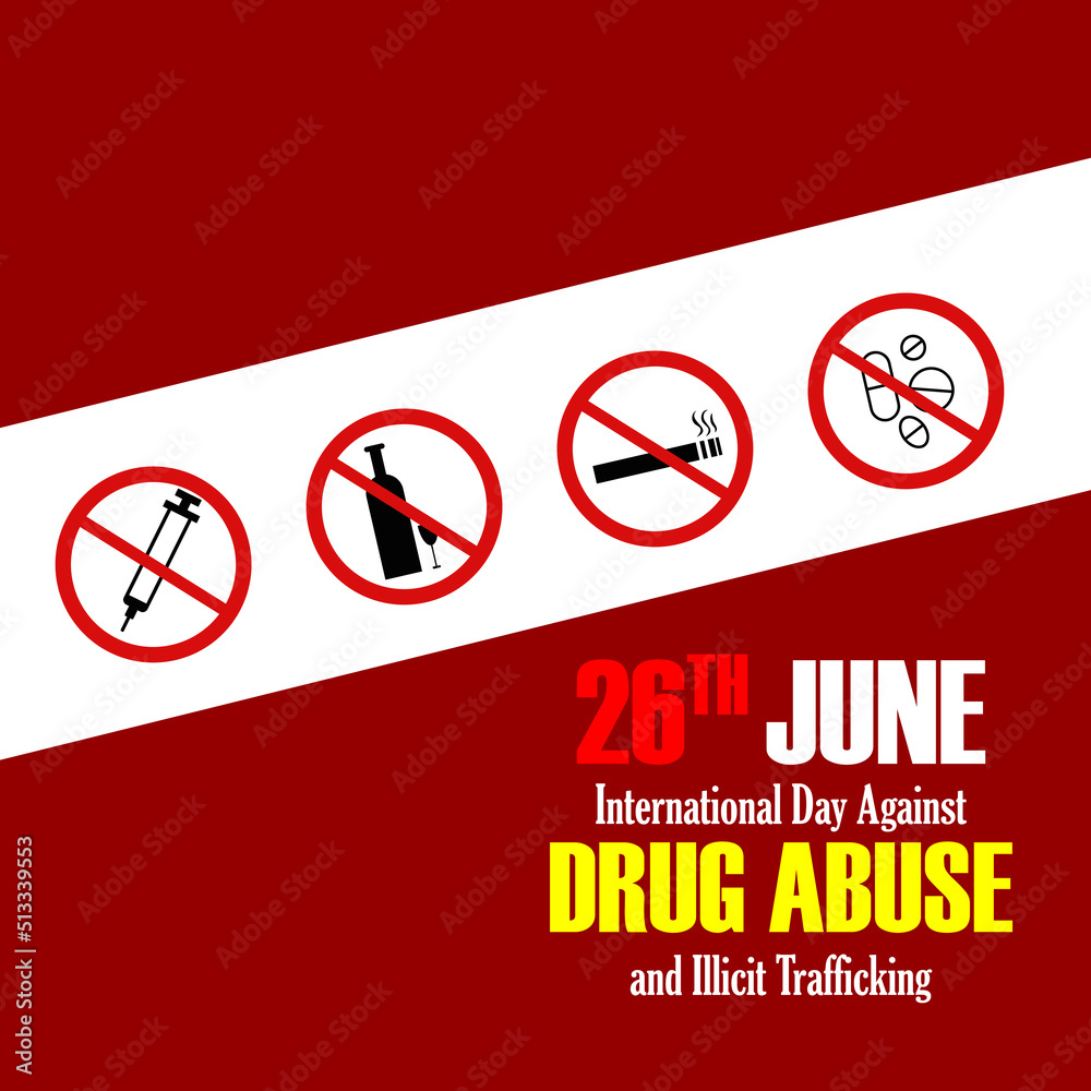 International Day Against Drug Abuse Banner Design Stock Vector | Adobe ...