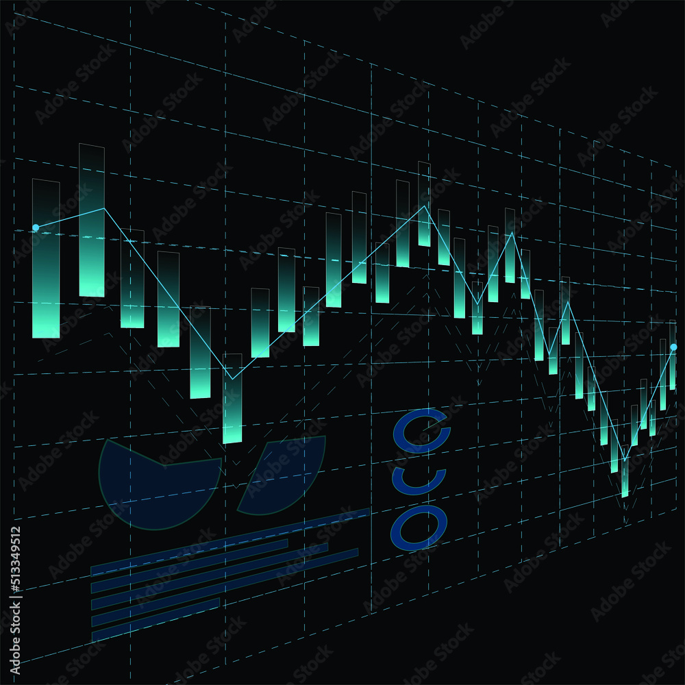 Graph stock with futuristic vector for technology and finance concept ...