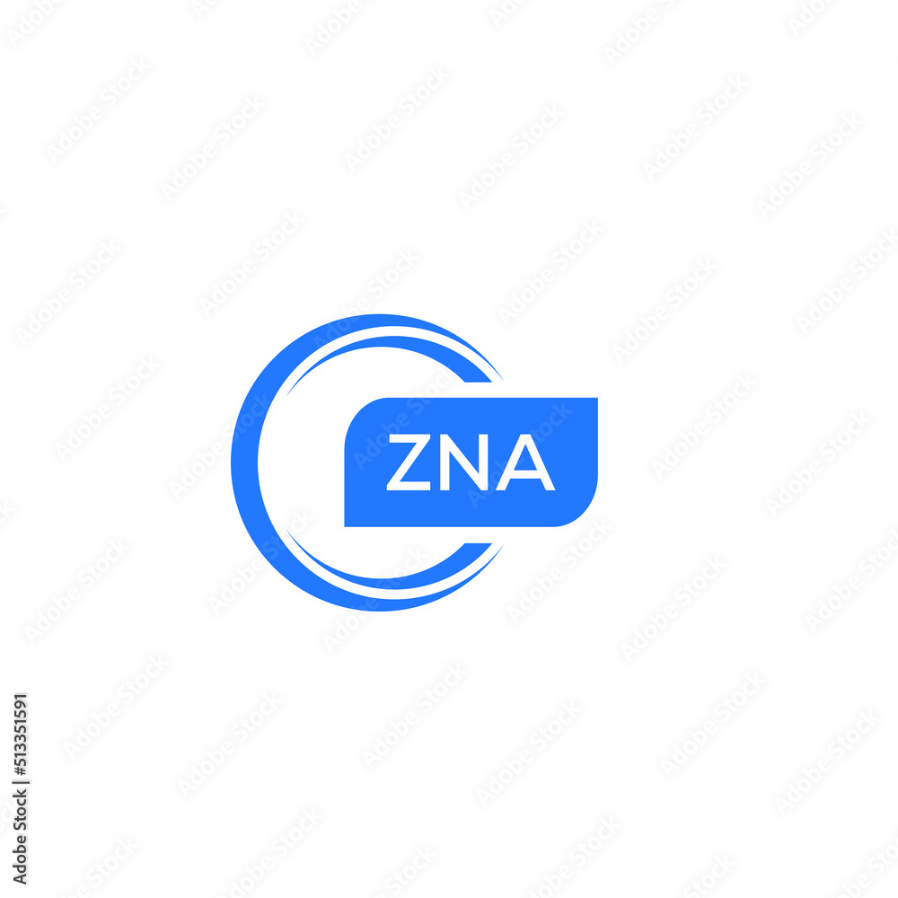 ZNA letter design for logo and icon.ZNA typography for technology ...