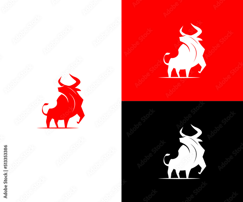 bull logo design Stock Vector | Adobe Stock