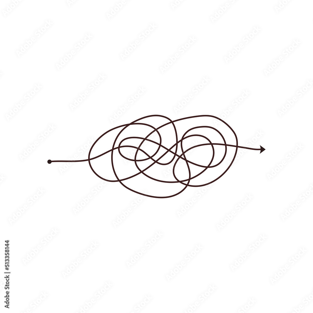 Simple line and complex easy way. Scribble doodle chaos mindset ...
