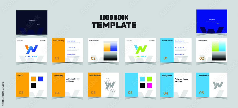 Brand Logo Book Layout, brand Guide Book Layout, minimalist cover ...