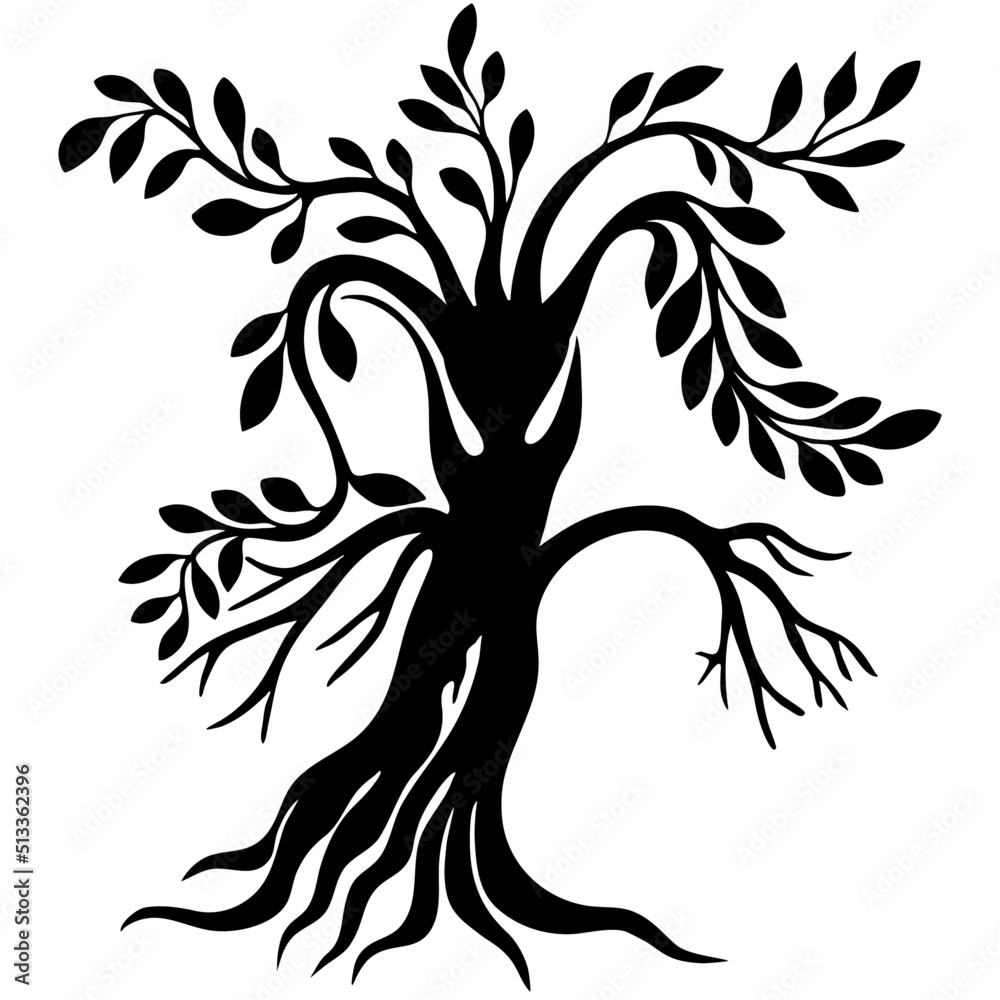 Decorative a Tree that Looks Like a Young Demon-Vector Illustration ...