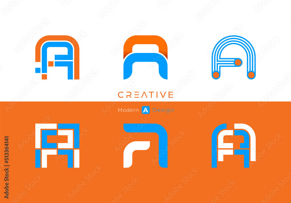 Letter A, modern alphabet, fonts, characters design, vector ...