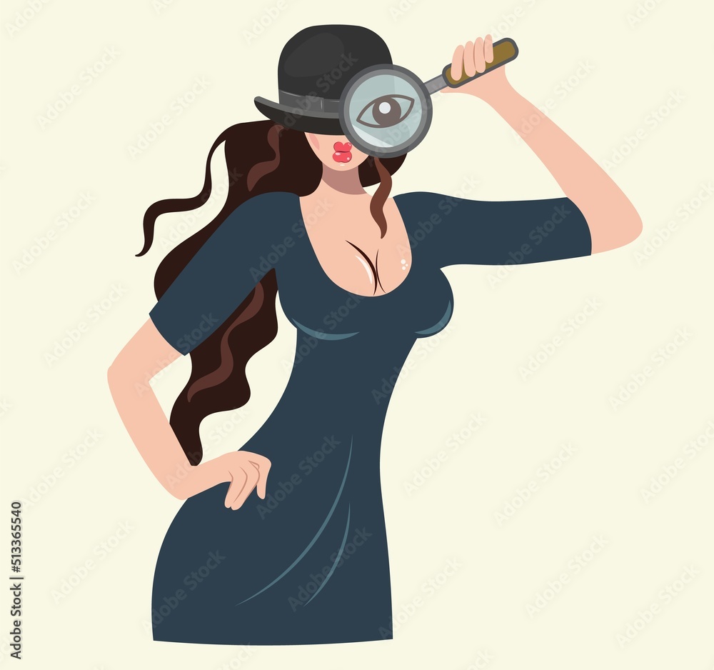 Magnifying Glass Detective Girl