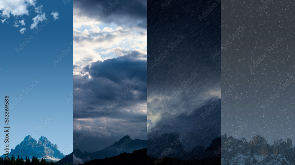 Changing weather conditions and seasons Stock Photo | Adobe Stock