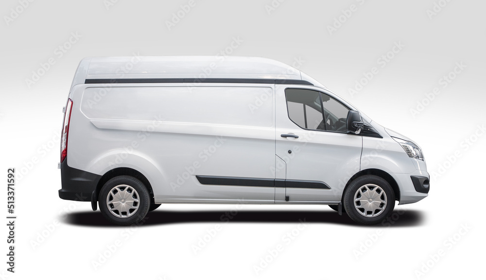 Ford Transit high roof van, side view isolated on white background, 16 ...
