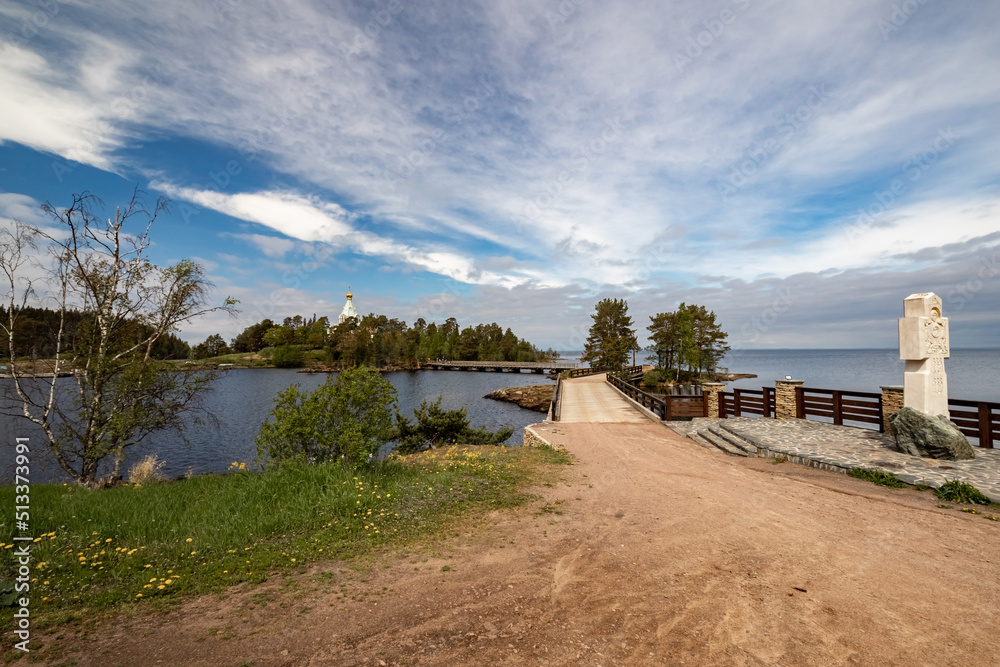 Bridge to Nikolsky Skete on Valaam Island. Bridges of Valaam. Stock ...