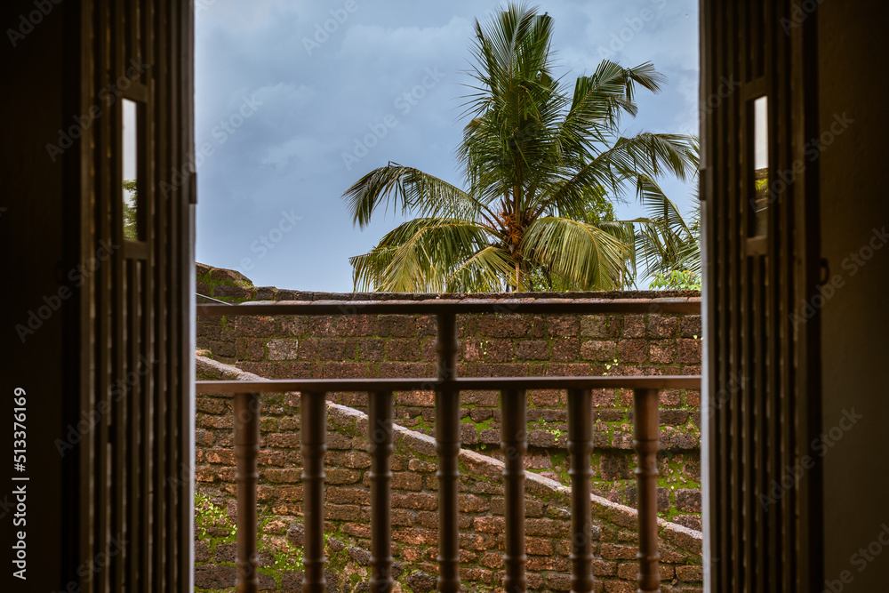 Interiors of a fort in Goa which shows the building architecture of ...