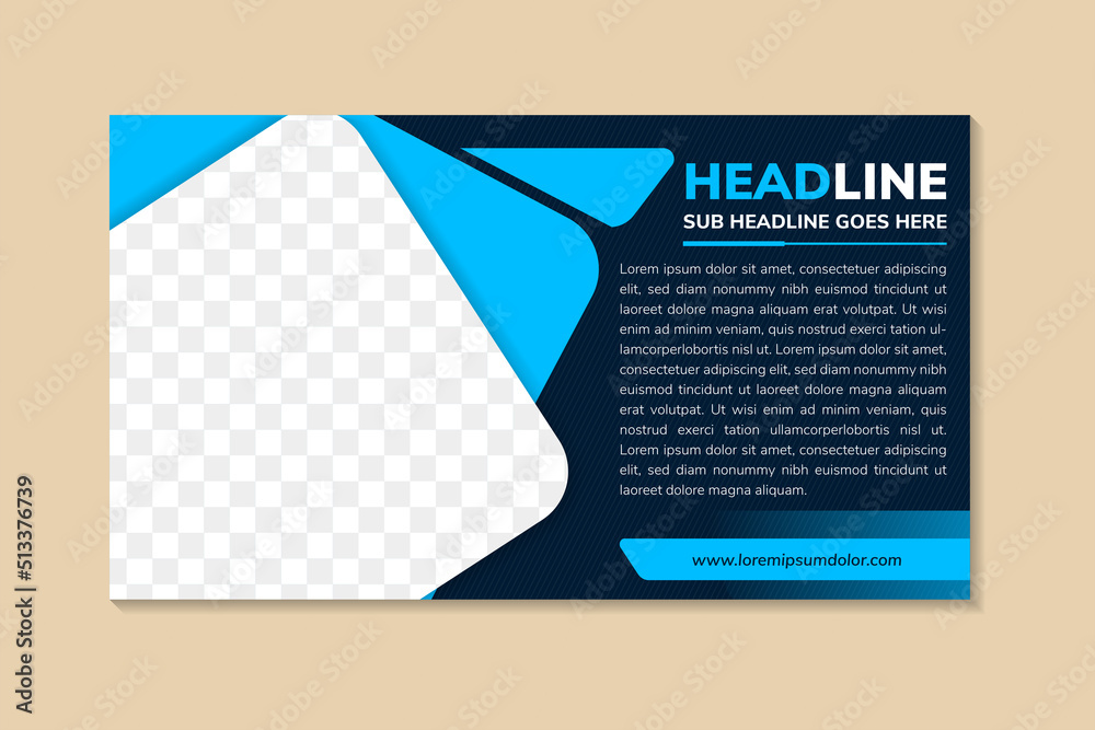 abstract horizontal flyer design template for information of business ...