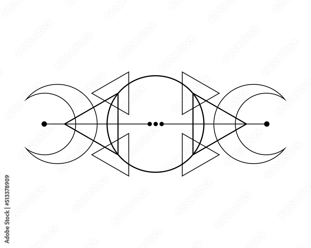 Magic Triple Moon. Symbol of the Viking deity, Celtic Sacred Geometry ...