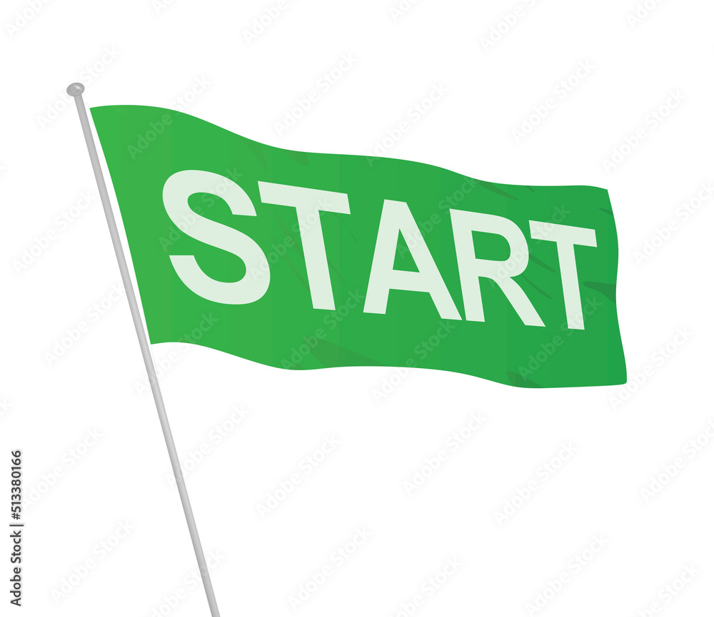 Start green flag. vector illustration Stock Vector | Adobe Stock