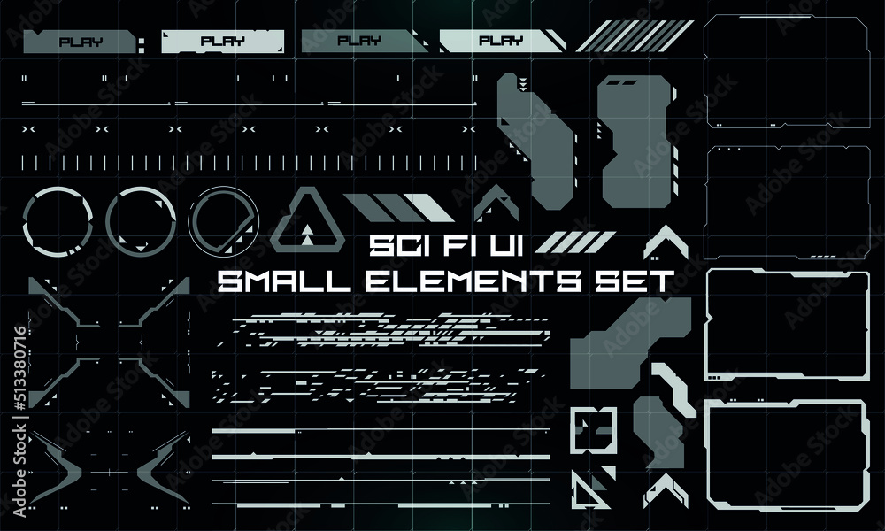 Set of Sci Fi Modern User Interface Elements. Futuristic Abstract HUD ...