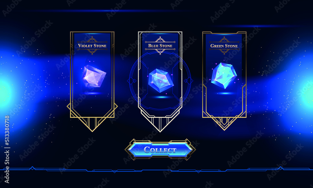 Set of Art Deco Modern User Interface Elements. Fantasy magic HUD with ...