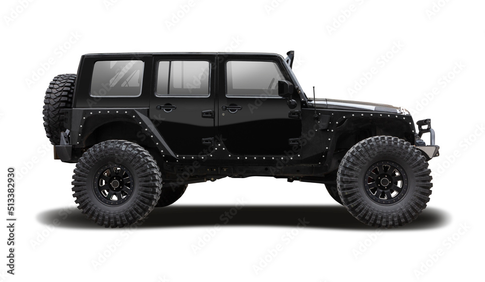 Jeep Wrangler SUV car, side view isolated on white background, 15 ...