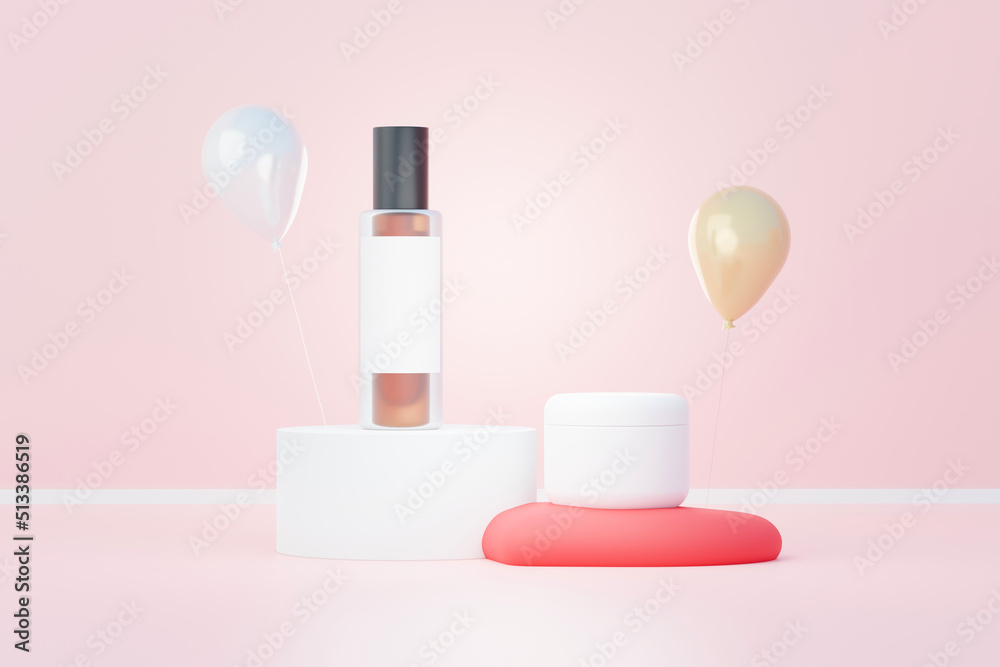 3d render of blank cosmetics skincare product or packaging for mock up ...