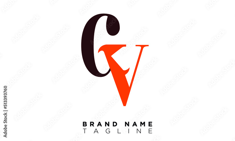 CV Alphabet letters Initials Monogram logo VC, C and V Stock Vector ...