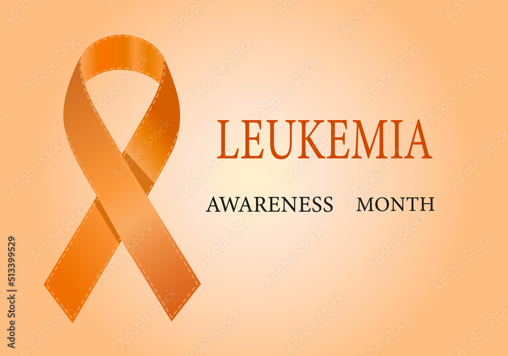 Leukemia cancer awareness ribbon vector illustration isolated on white ...