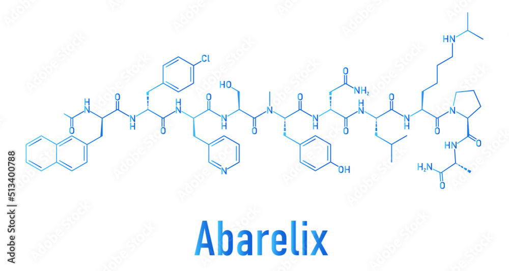 Abarelix drug molecule. Gonadotropin-releasing hormone, GnRH antagonist ...
