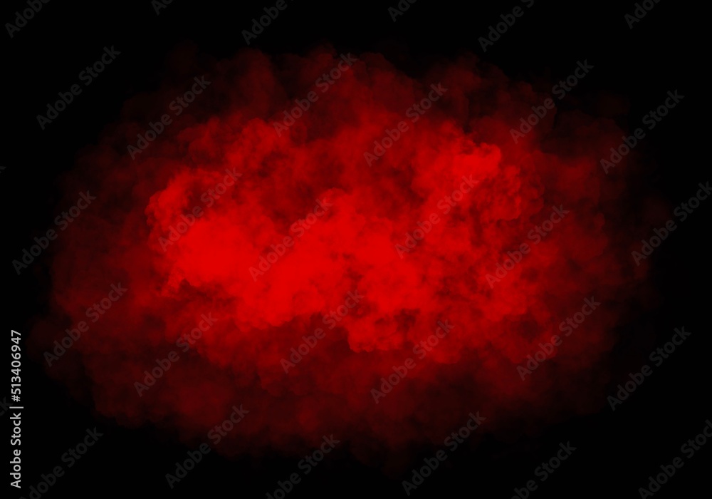 Red haze watercolor splash painted on black background, pastel color ...