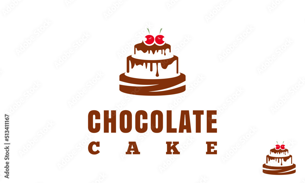 Chocolate Cake Logo Design Template. Sweet Shop template logo design ...