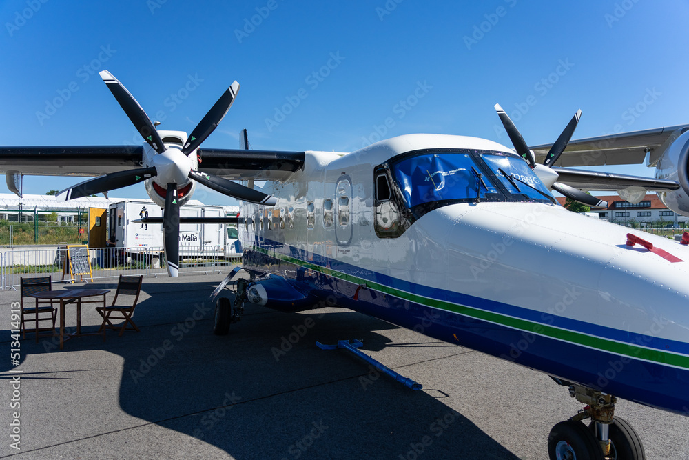BERLIN, GERMANY - JUNE 23, 2022: Twin-turboprop STOL utility aircraft ...
