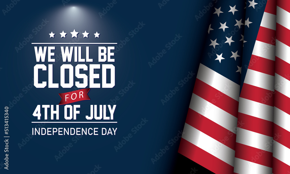 USA Close Sign Background. American Day Background with America Flag ...