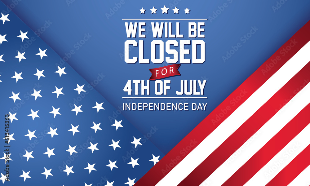 USA Close Sign Background. American Day Background with America Flag ...