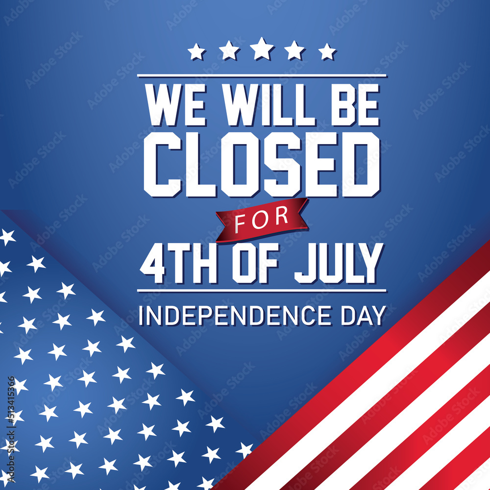 USA Close Sign Background. American Day Background with America Flag ...