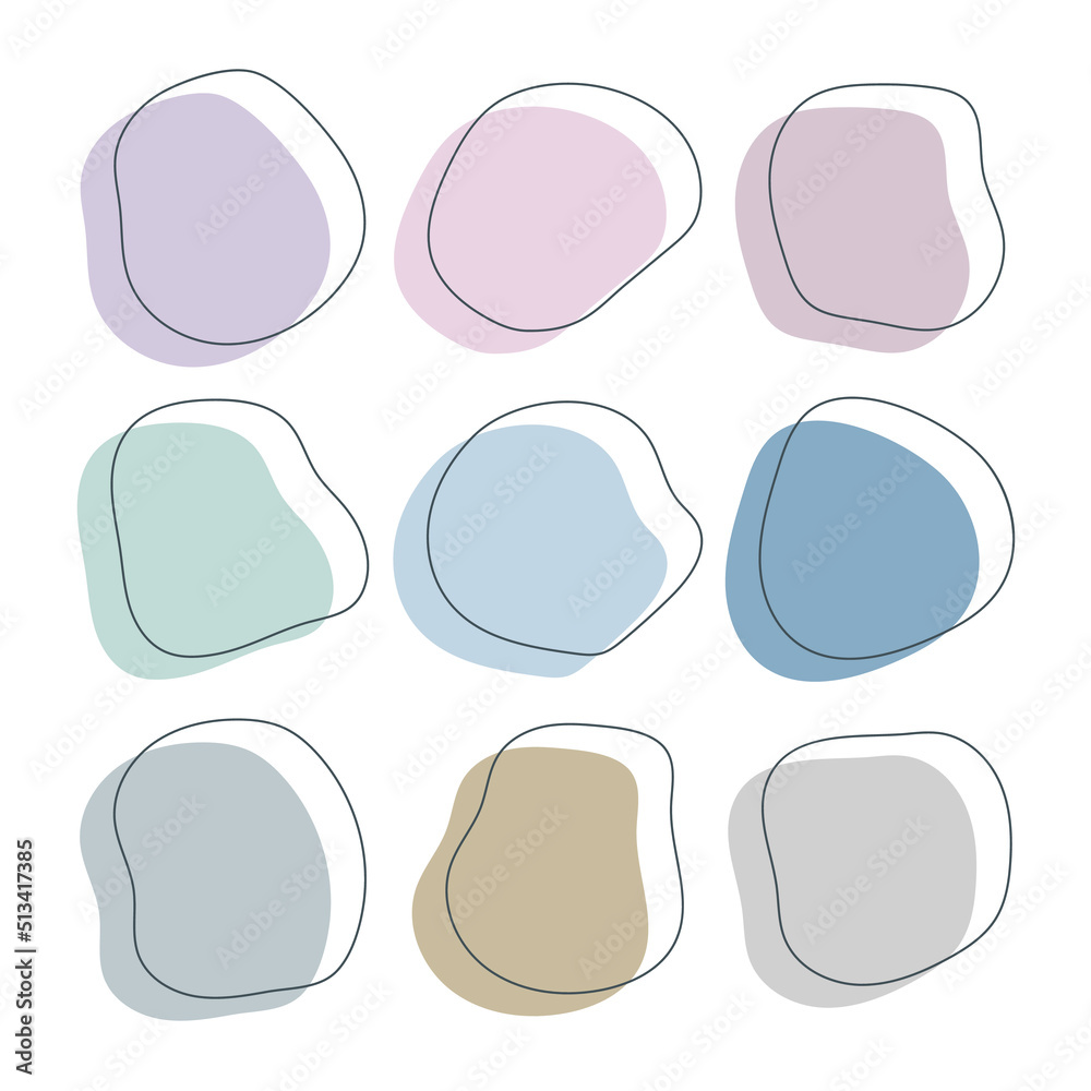 Set of patterned graphic illustrations of geometric shapes in the form ...