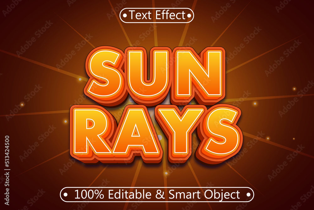 Sun Rays Editable Text Effect 3 dimension Emboss Modern style Stock ...