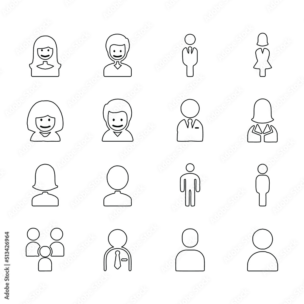 Premium set of people line icons. Simple pictograms pack. Stroke vector ...