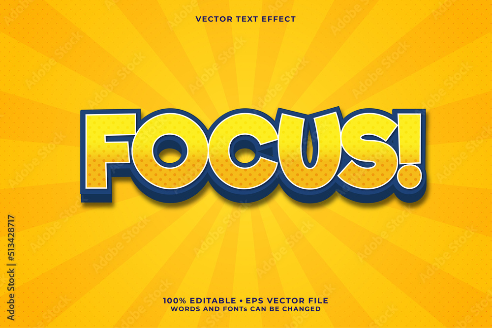 Focus Text Editable Font Effect Stock Vector Adobe Stock
