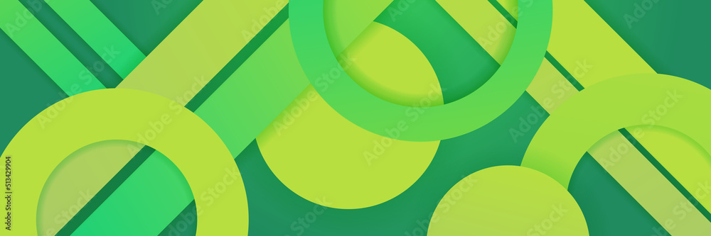 Abstract geometric pattern shapes style design modern green banner ...