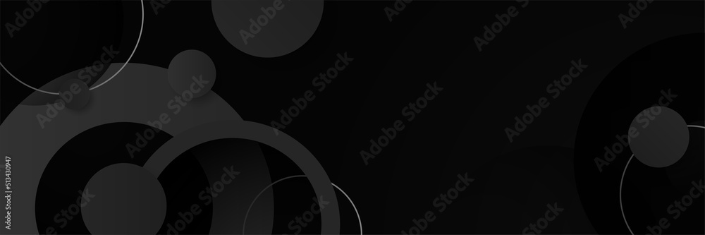 Black abstract banner background. Dark deep black dynamic vector ...