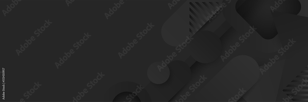 Black abstract banner background. Dark deep black dynamic vector ...