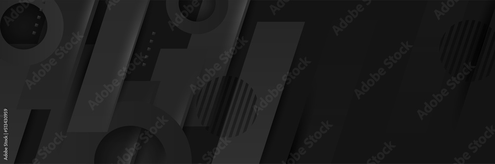 Black abstract banner background. Dark deep black dynamic vector ...