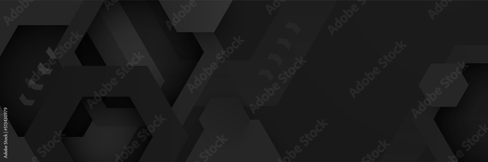 Black abstract banner background. Dark deep black dynamic vector ...