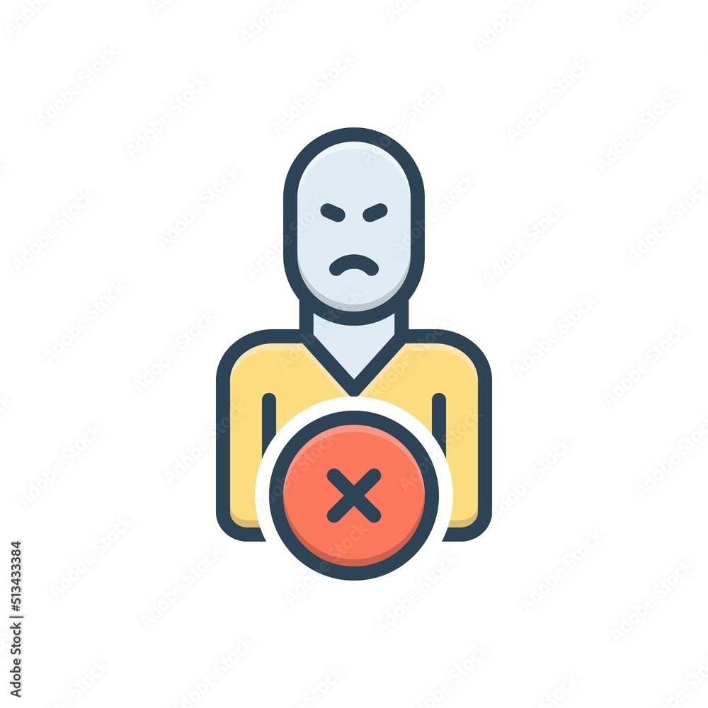 Color illustration icon for denial Stock Vector | Adobe Stock