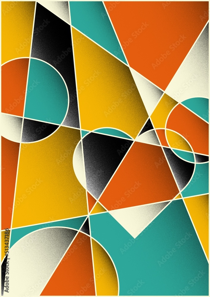 Abstract Aesthetic mid century modern cubism shape Contemporary boho ...