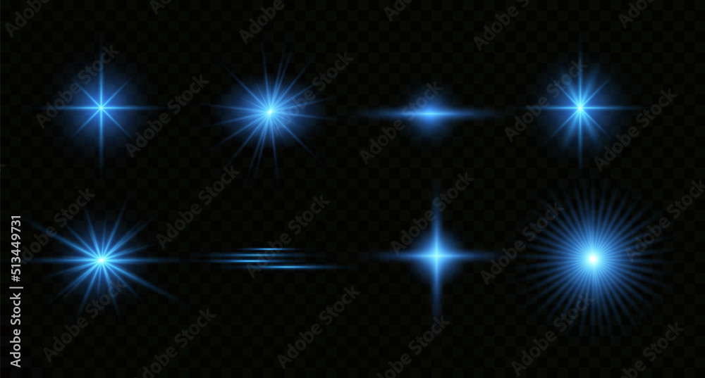 Glow effect. Star on transparent background.Bright sun. Vector ...