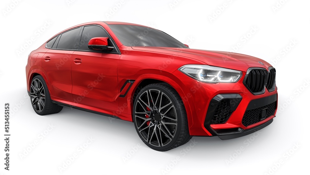 Berlin. Germany. June 10, 2022. Red BMW X6M Competition III 2020 F96 on ...